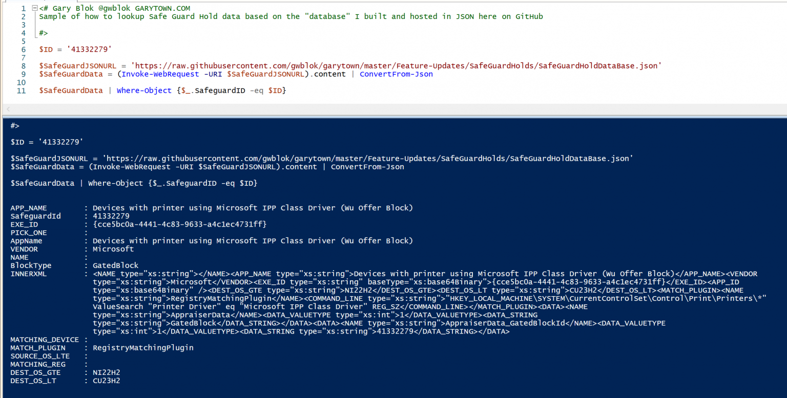 Windows SafeGuard Hold ID Lookup – Crowd sourced – GARYTOWN ConfigMgr Blog