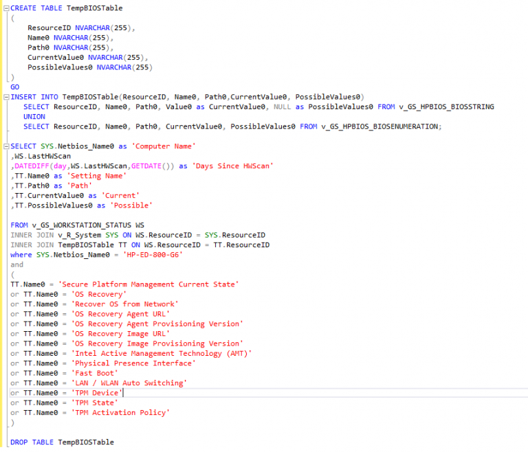 HP Devices – Inventory BIOS Settings in ConfigMgr – GARYTOWN ConfigMgr Blog