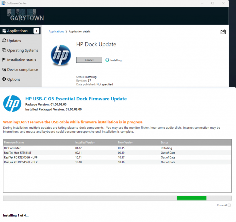 HP Docks Update via ConfigMgr App Model – GARYTOWN ConfigMgr Blog
