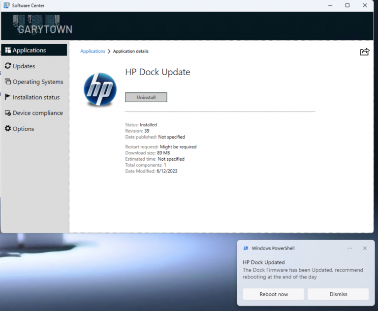 HP Docks Update via ConfigMgr App Model – GARYTOWN ConfigMgr Blog