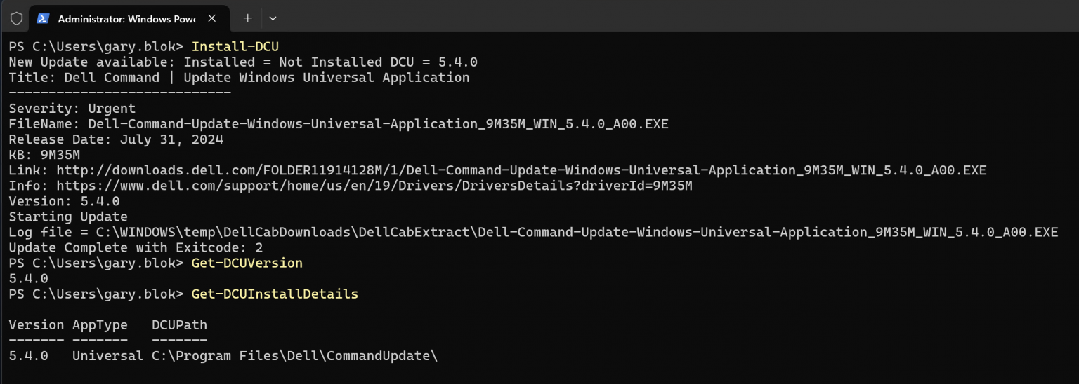 Dell Command Update – Install & Manage via PowerShell – GARYTOWN ConfigMgr Blog
