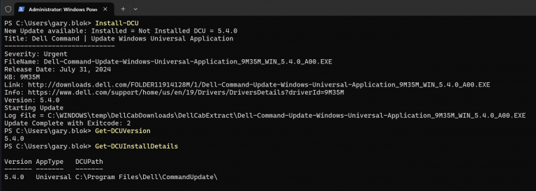 Dell Command Update – Install & Manage via PowerShell – GARYTOWN ...